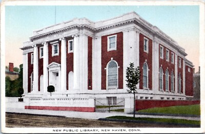 New Public Library, New Haven Connecticut - White Border Postcard c1915 ...