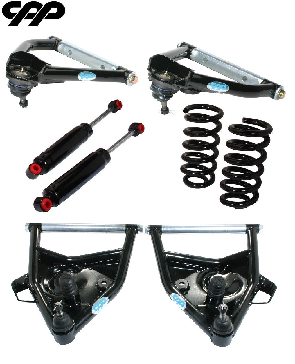 73-87 CHEVY C10 TOTALLY TUBULAR FRONT CONTROL ARMS 1" DROP COIL SPRING ...