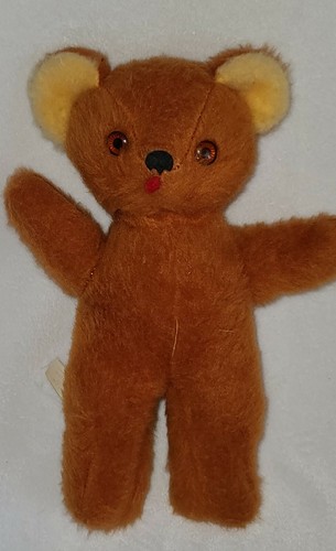 THE RUSHTON COMPANY Vintage Stuffed Teddy Bear Orange Brown 10" Soft ...