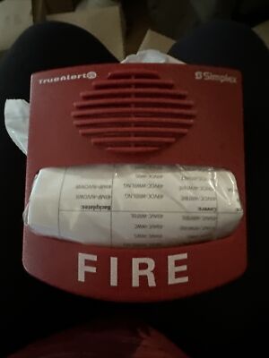 SIMPLEX 49AV-WRF HORN W/ STROBE W/ RED GRILLE AUDIBLE VISUAL FIRE ALARM ...