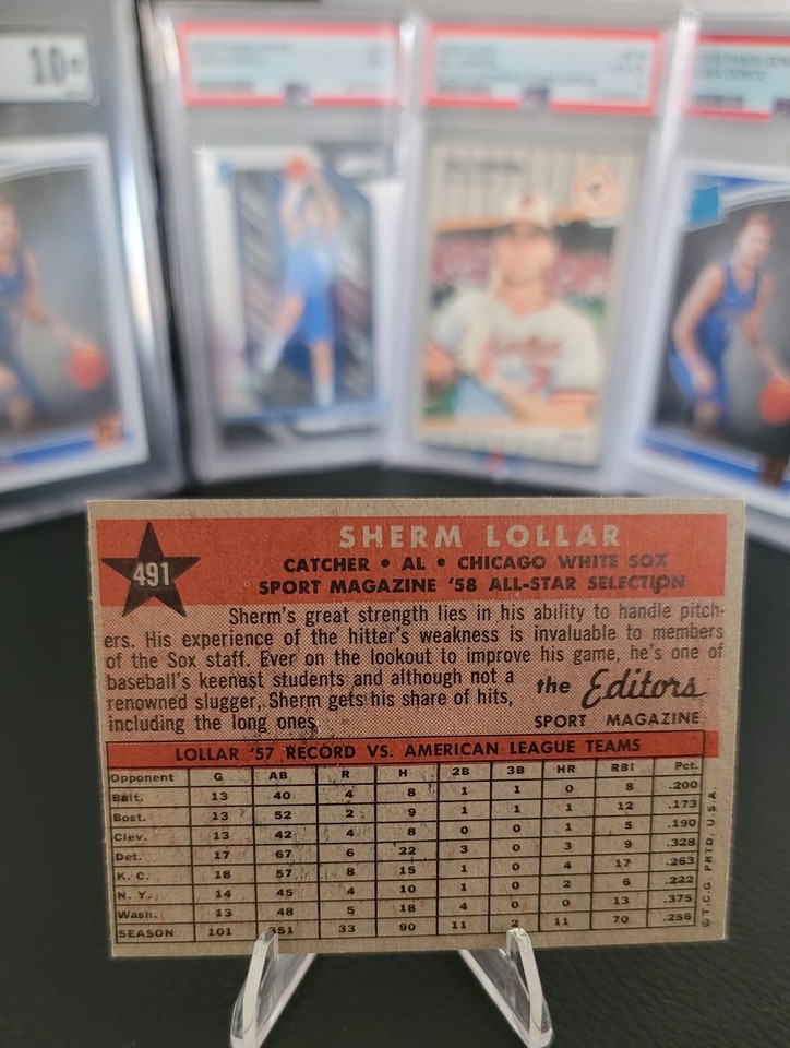 1958 Topps Baseball #491 Sherm Lollar Sport Magazine All-Star VG-EX | eBay