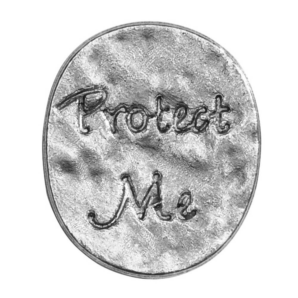 Religious Silver Tone Guardian Angel Protect Me Medal Pocket Token ...