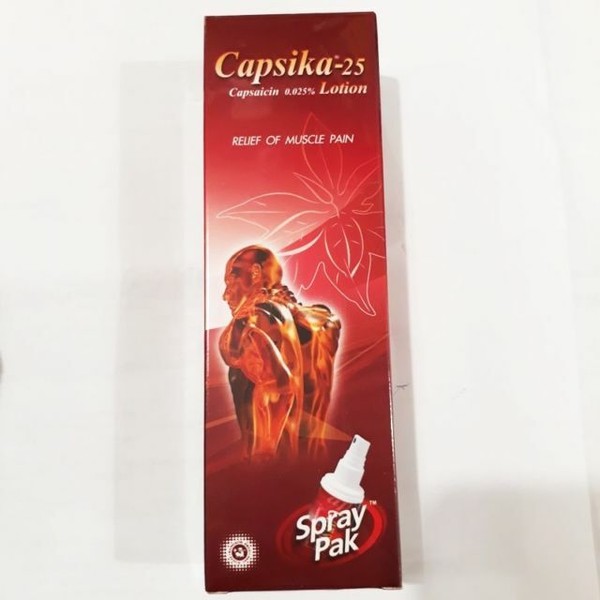 2 Pcs Capsika-25 Relief of Muscle Pain Capsaicin 0.025 Lotion Spray 200 ...
