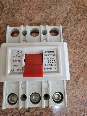 Crabtree Polestar 200 Amp Main Switch Disconnector 3 Phase Pole ...