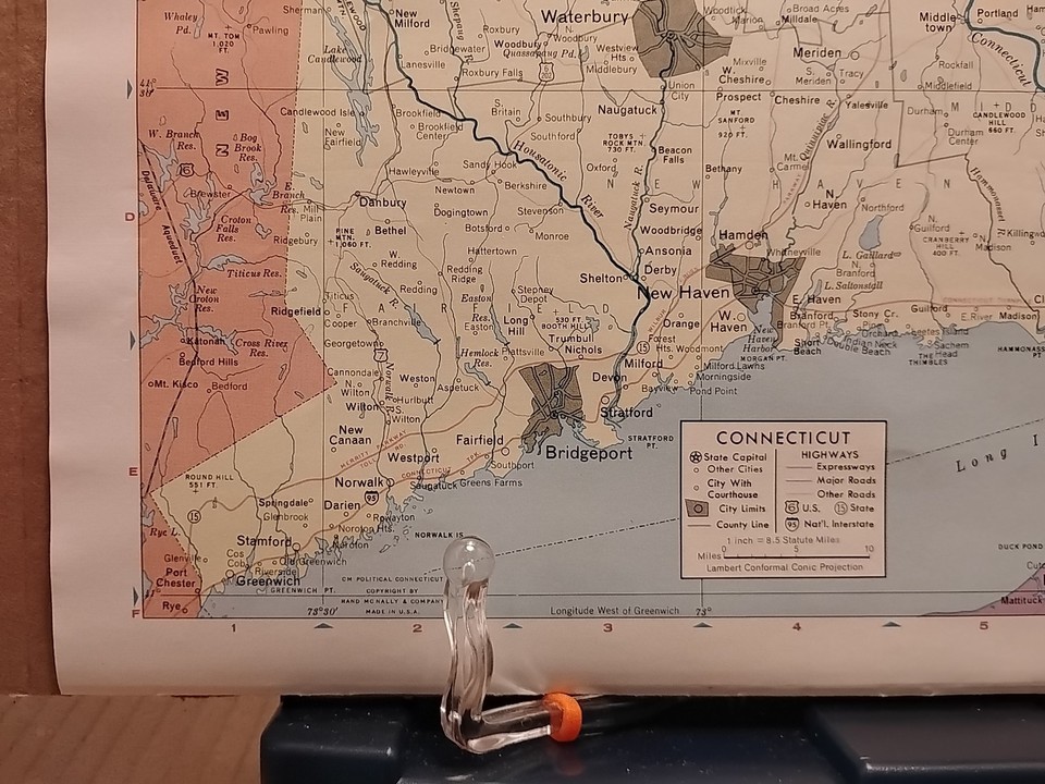 1961 Vintage CONNECTICUT Authentic Atlas Map Life Pictorial Atlas of ...