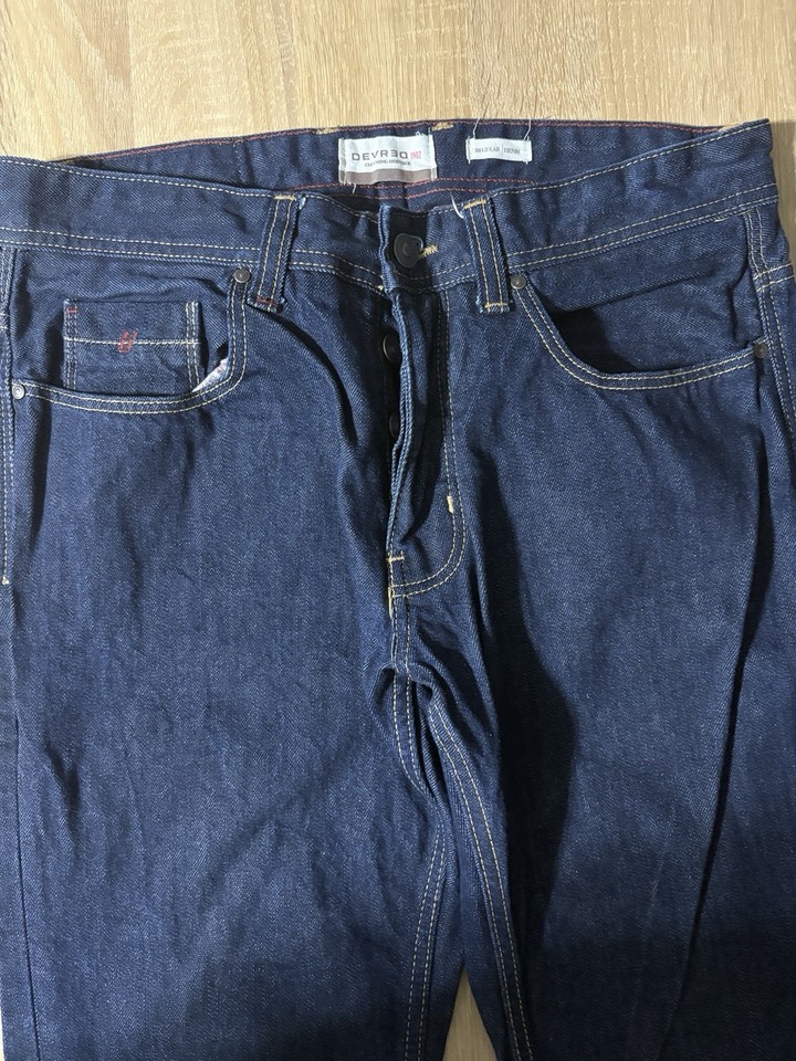 Devred Jeans Mens 32x30 Pants 1902 Button Fly Henri Straight Dark ...