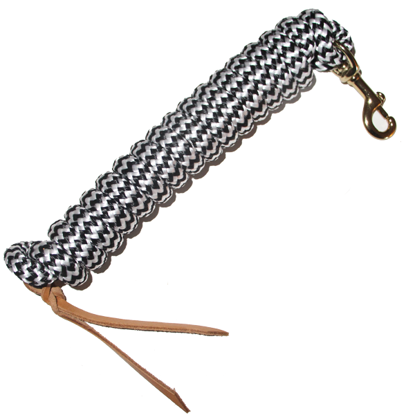 Cowboy Lead 5/8" ' w/Brass Plated Bolt Snap Leather popper Black/Whit ...