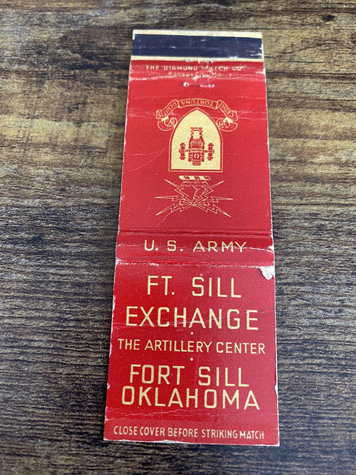 Vintage U.S. Army Ft. Sill Exchange Fort Oklahoma Matchbook Matches ...