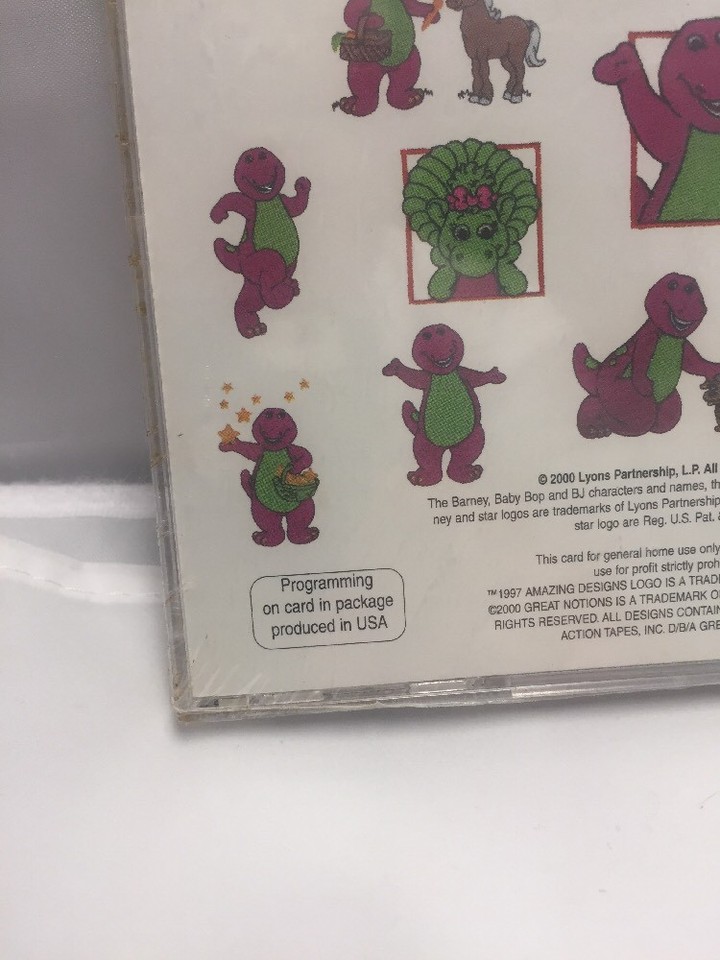 Amazing Designs BARNEY Machine Embroidery Memory Card For Baby Lock ...