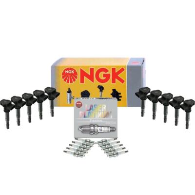 NGK 10 Ignition Coils 10 Laser Platinum Spark Plugs Kit For Audi R8 5.2 ...
