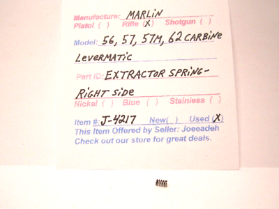 MARLIN 56, 57, 57M, 62 CARBINE. (EXTRACTOR SPRING-RIGHT SIDE) (ITEM # J ...