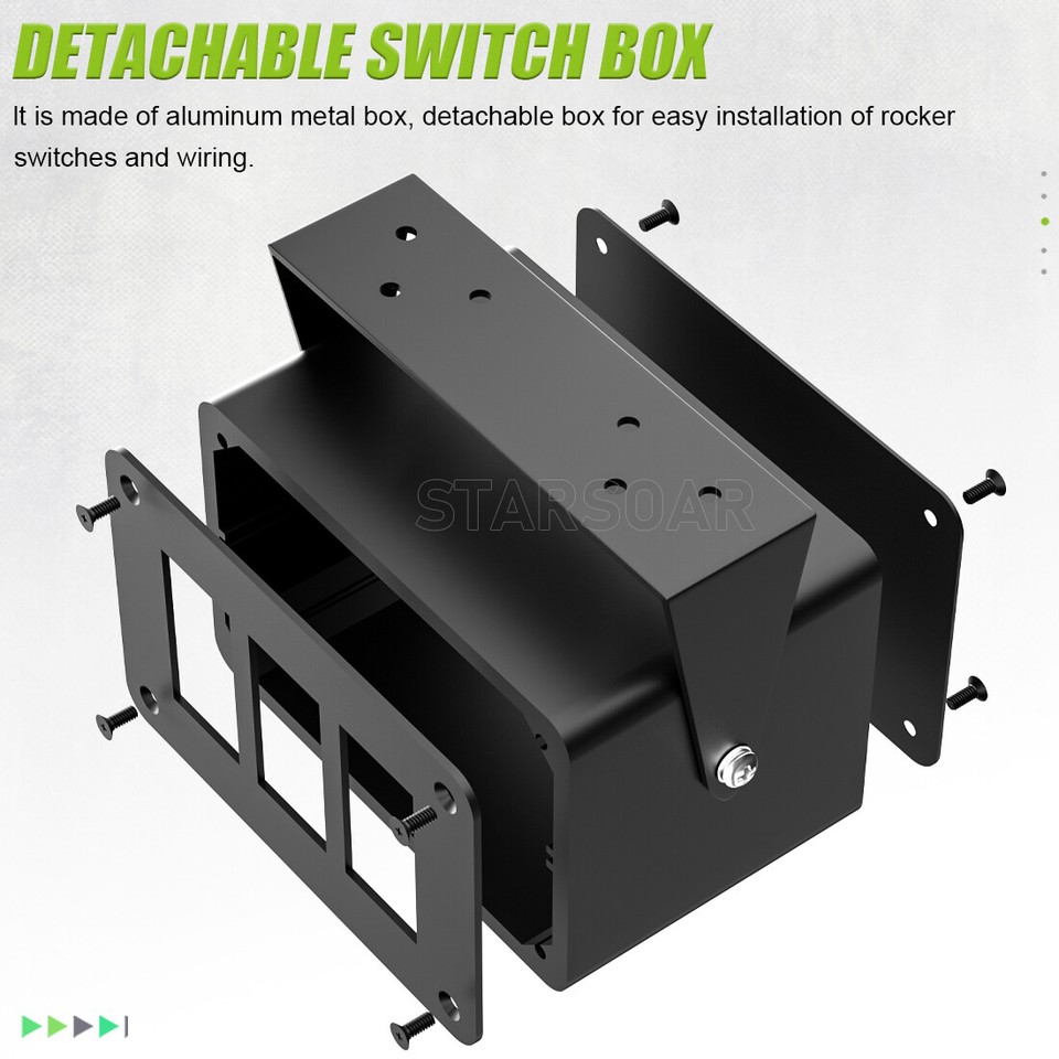 Black 3-Gang Toggle Rocker Switch Box (ON/OFF) Panel Holder Aluminum | eBay