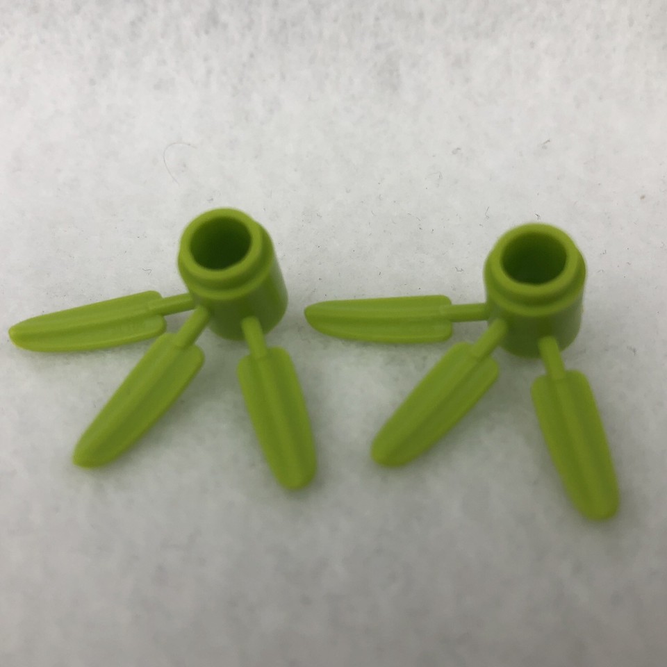 LEGO 30176 Lime Plant Brick, Round 1 x 1 with 3 Bamboo Leaves (x2) | eBay