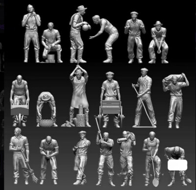1/35 Scale WwII Laboring Miners 19 Figures Model Kit Resin Printed | eBay