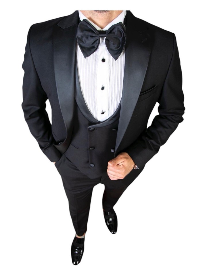 Completo Da Sposa Designer Con Collo A Punta 80% Lana Completo Da Uomo ...