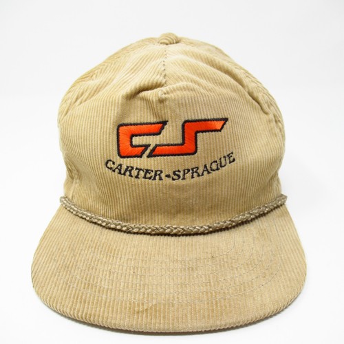 Carter Sprague Hat Corduroy Rope Cap Vintage CS Logo Adjustable ...