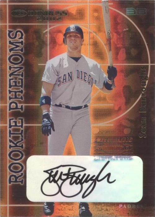 2002 Donruss The Rookies - Rookie Phenoms Sean Burroughs #RP-10 ...