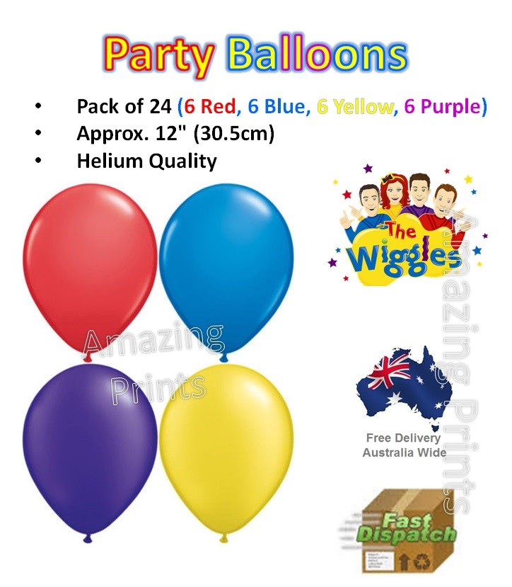 The wiggles Birthday Party decoration Balloons Hellium Supply Pack Set ...