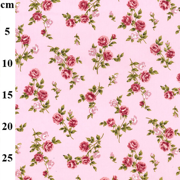 Gorgeous Roses Rose & Hubble Floral Fabric 100% COTTON Poplin Fabric ...
