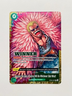 CARD ONE PIECE TCG - Donquixote Doflamingo Justice Winner Promo alt art ...