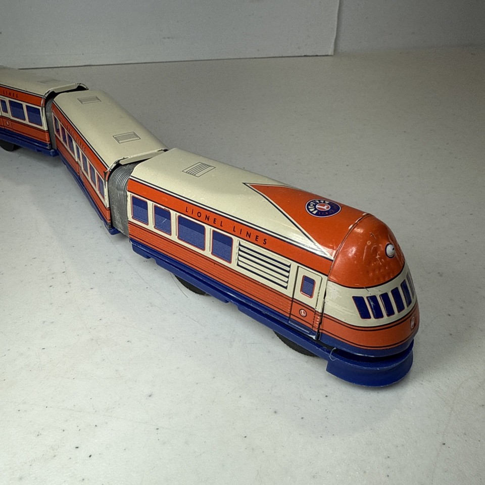 Lionel Lines Schylling Streamliner Tin Metal Wind Up 3 Car Train - No ...