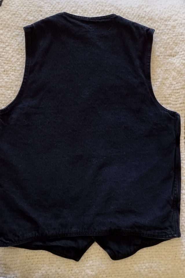 BIKER VEST with Conceal Carry GUN Pockets! Black Denim - Size M | eBay