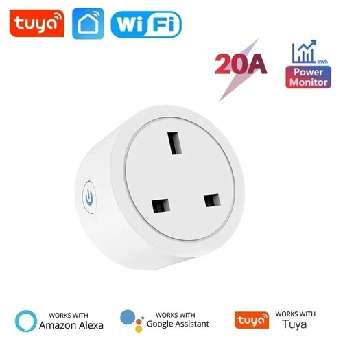 20A Tuya Smart WiFi Plug Power Monitor Alexa Google Home UK Socket ...