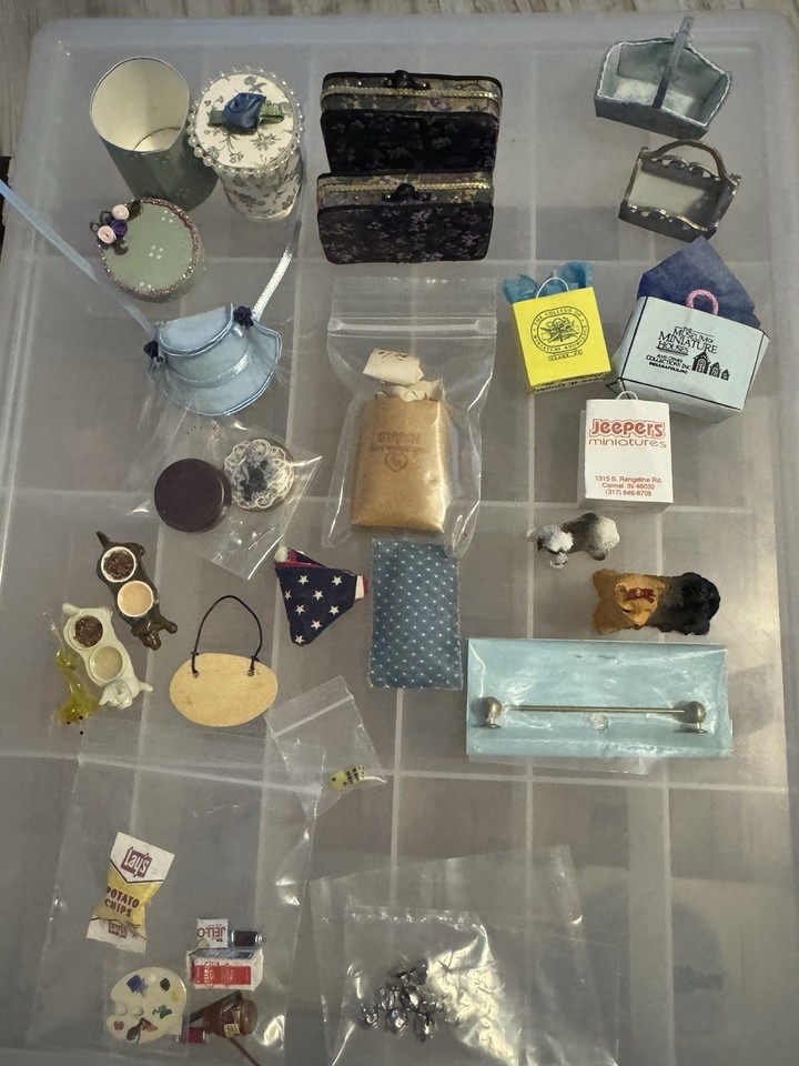 Dollhouse Miniatures 1:12 Scale Accessories - Mixed Lot + Case | eBay