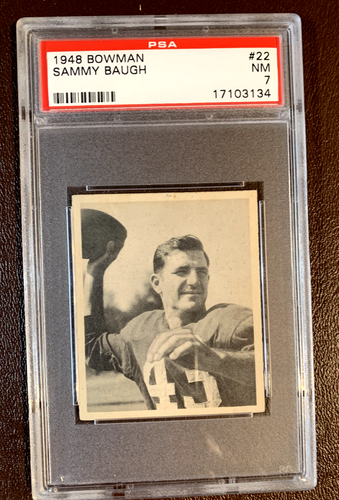 Sammy Baugh, 1948 Bowman #22, PSA 7. Rare in this condition--note ...