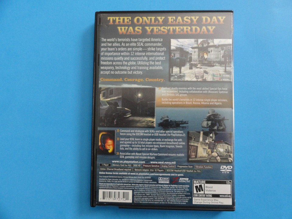 PS2 SOCOM II U.S. NAVY SEALS - ORIGINAL COVER ART IN BLOCKBUSTER VIDEO ...
