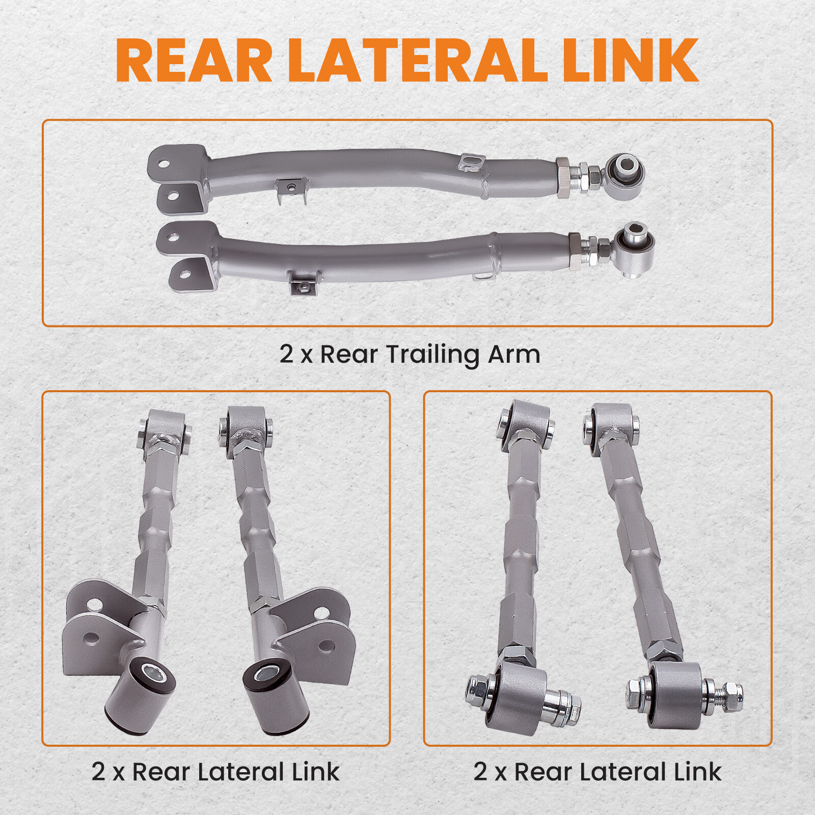 6 Pieces Rear Lateral Link + Trailing Arms for Subaru Impreza WRX STi ...