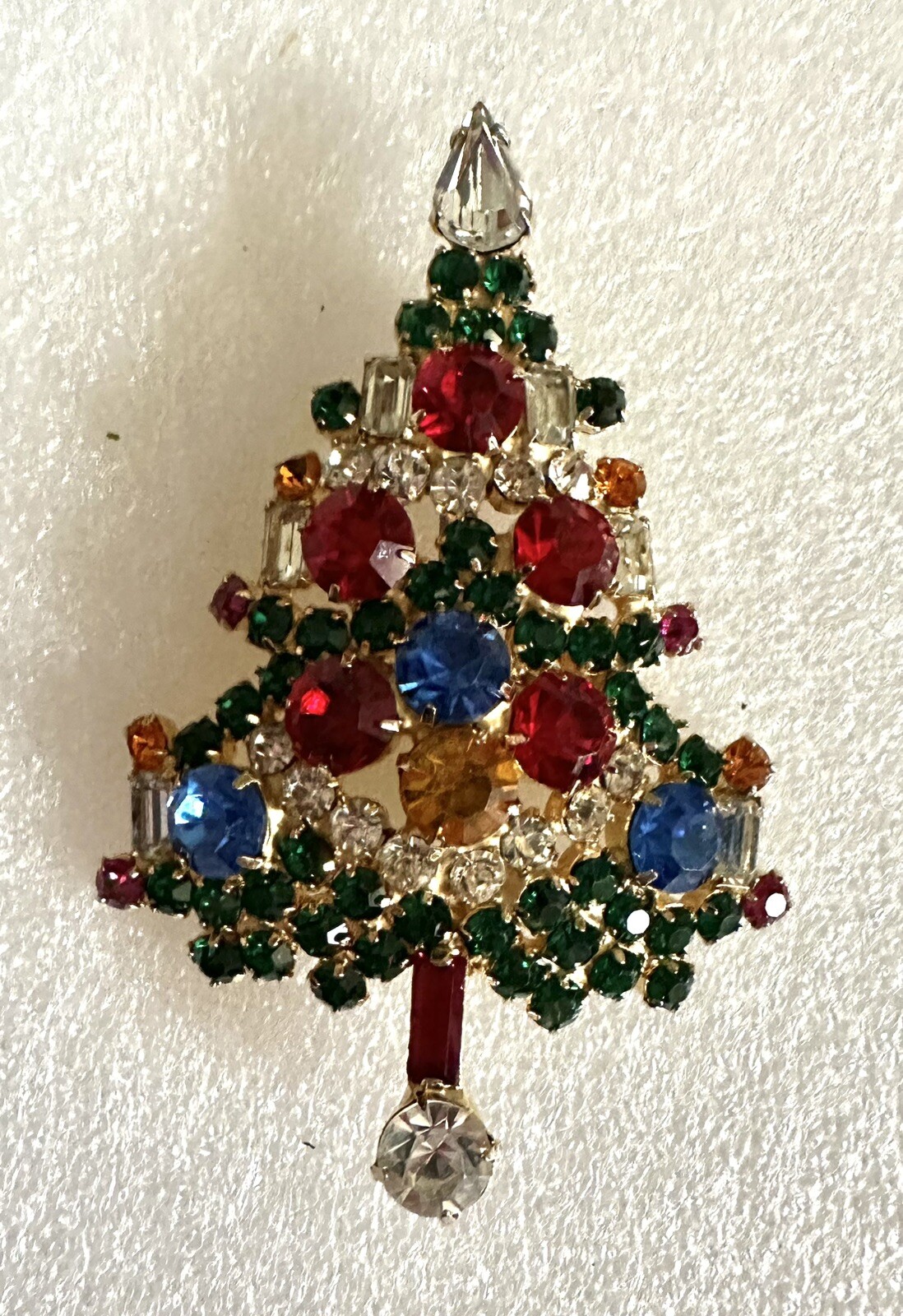 Vintage Warner Christmas Tree Brooch Pin Multi Colore… - Gem