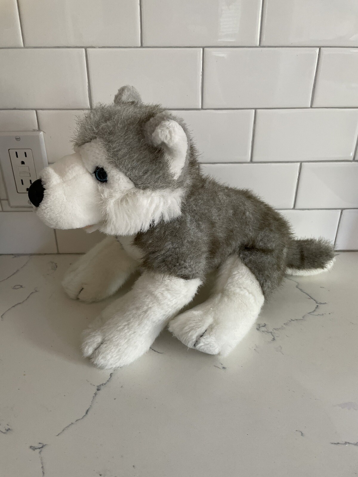 Build A Bear Siberian Husky Puppy Dog Plush 12” Gray White Stuffed ...