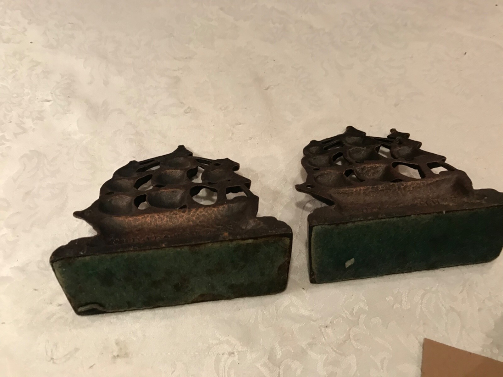 Vintage BOOKENDS USS CONSTITUTION US NAVY FRIGATE SHIP OLD IRONSIDES ...