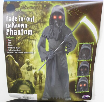 FADE-IN/OUT PHANTOM Small Boy Costume Grim Reaper Scary Horror Death Spirit | eBay