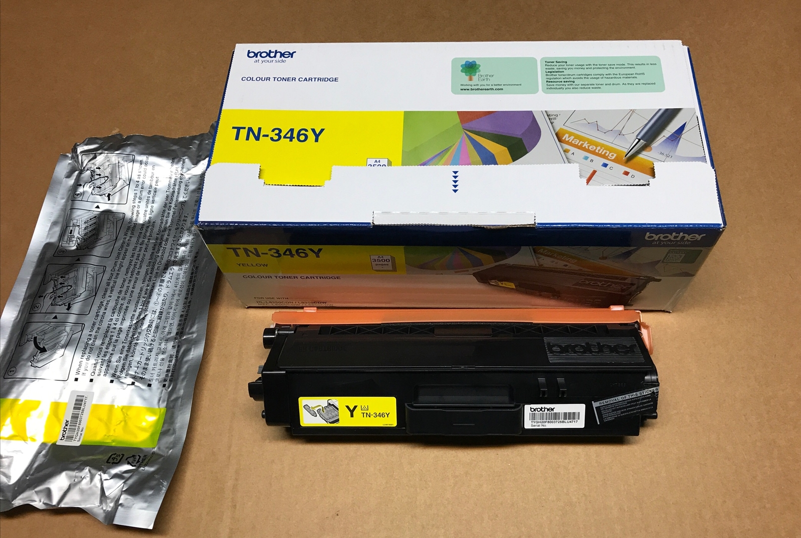 Brother Genuine TN-346 YELLOW High Yield Toner Cart for MFC-L8850CDW ...