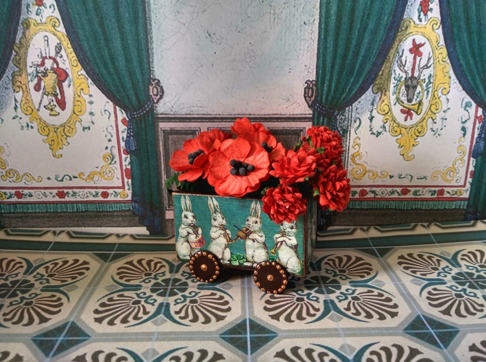 Doll Toy Puppet Trolley Cart Dollhouse Miniature Scale 1:12 Handmade | eBay