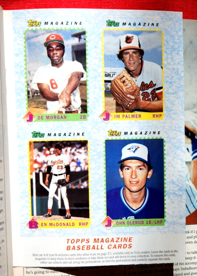 6 1990 Nolan Ryan Topps Magazine Spring with 8 Cards Bo Palmer Yount ...