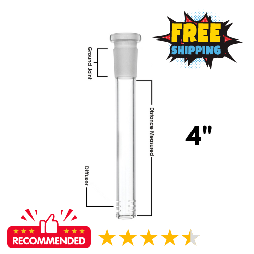 4" Glass DOWNSTEM 14mm/18mm Hookah Bong Water Pipe Stem Diffuser | eBay
