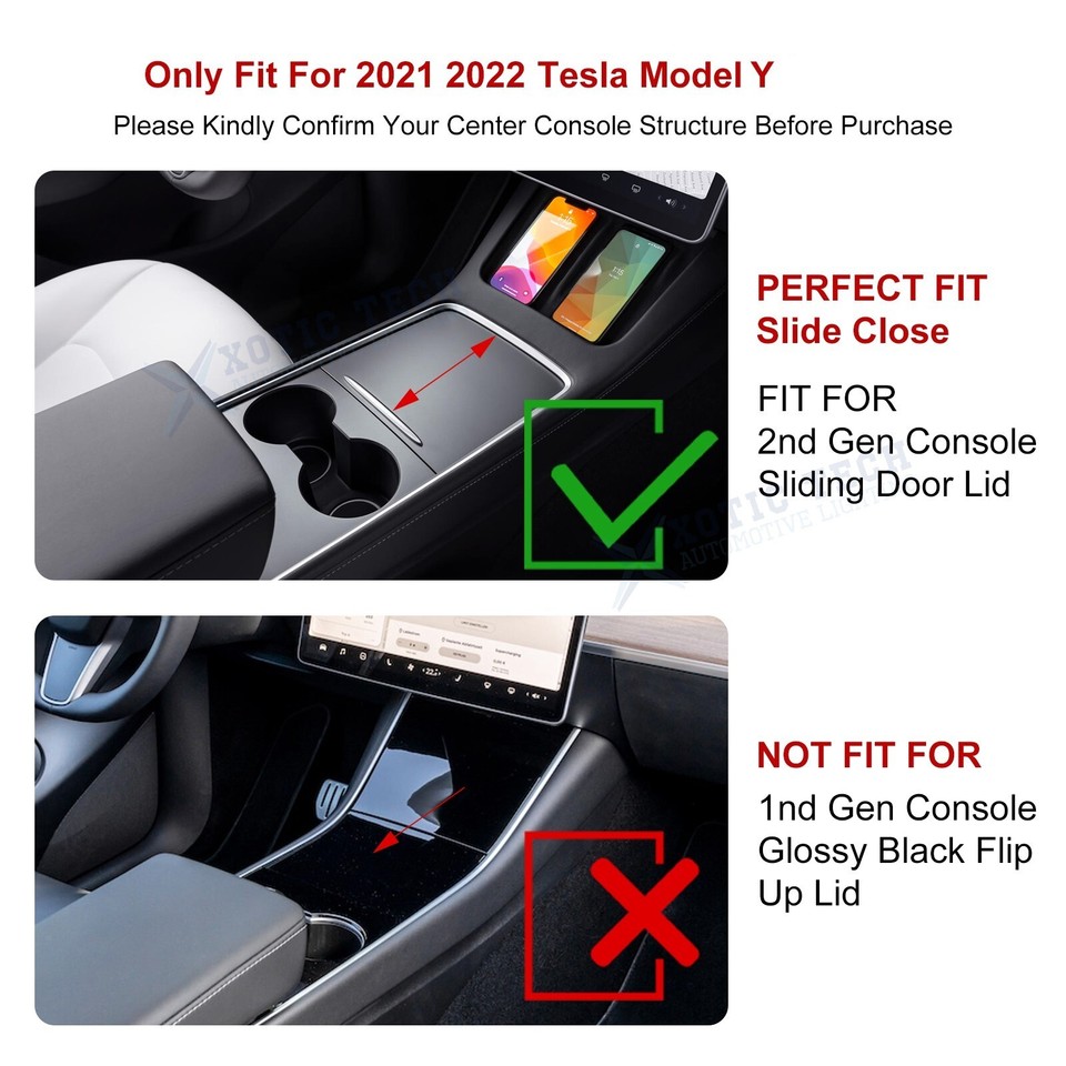 For Tesla Model Y 5-Seater Console Hidden Extra Storage+Rear Trunk ...