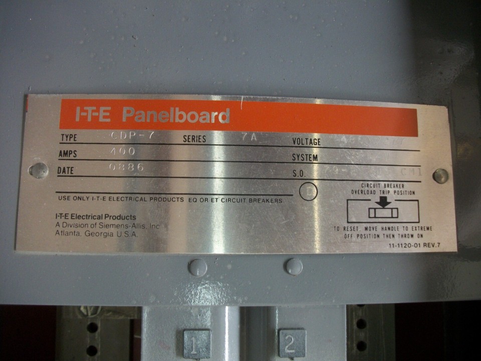 SIEMENS CDP-7 LOAD CENTER PANELBOARD 79-27419-CM1 400AMP 480Y/277V 3PH ...