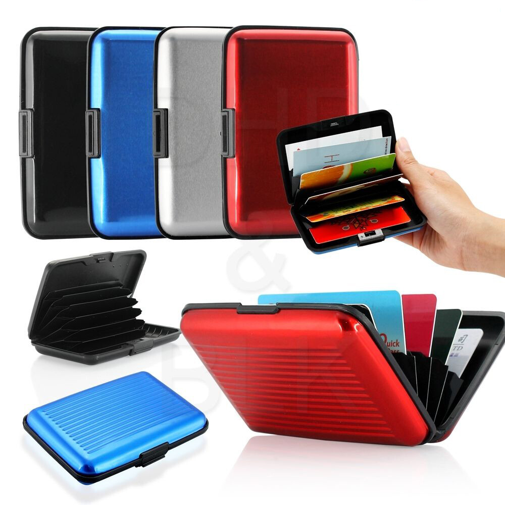 Men Credit Card Holder Wallet Aluminum Metal Case Card Slot Portable ...