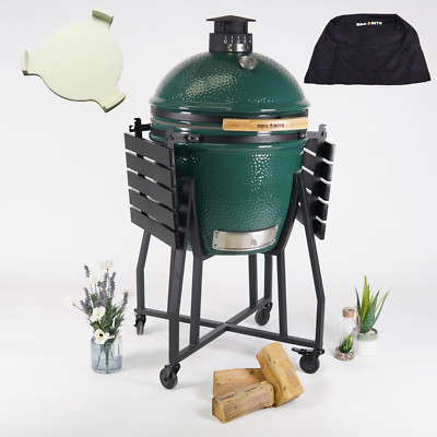 22" Kamado X Classic BBQ Ceramic Egg With Heat Deflector And Rain Cover ...
