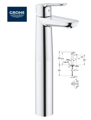 GROHE BauEdge Debout Grand Lavabo Robinet XL-SIZE 23761000 | eBay