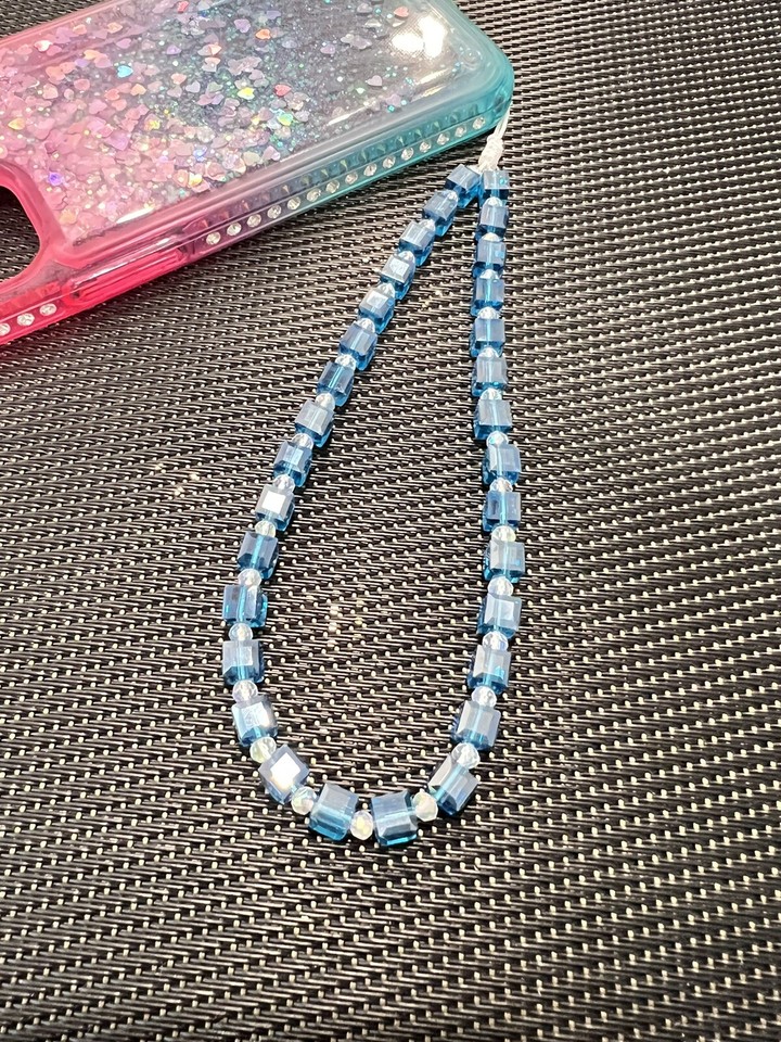 Iridescent Phone Wrist strap, Bling Bling Cube Crystal Phone Strap ...