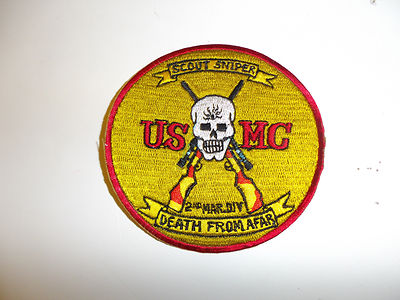 b0542 USMC Sniper Patch Death from afar Scout Sniper 2nd Mar.Div R7C | eBay