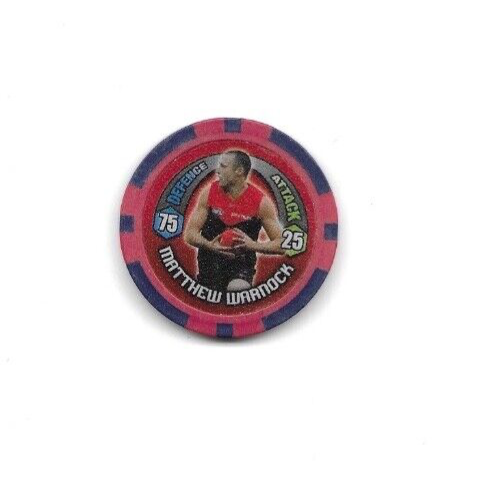 2009 afl MELBOURNE DEMONS MATTHEW WARNOCK POKER NIGHT CHIP CHIPZ TOPPS ...