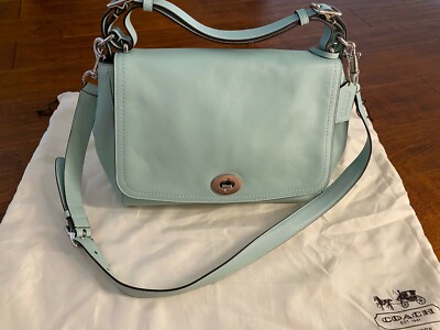 Light Blue Coach Bag Shoulder Bag (Preowned) Great Condition with Pouch ...