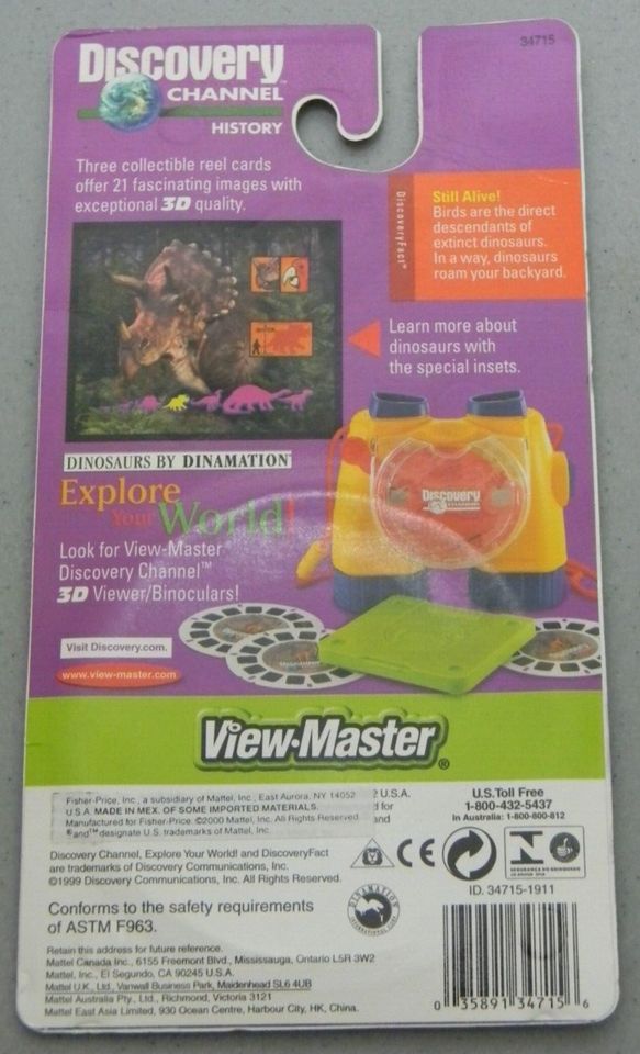 VIEW MASTER DISCOVERY CHANNEL DINOSAURS 3D REELS NEW IN PACKAGE SEALED ...