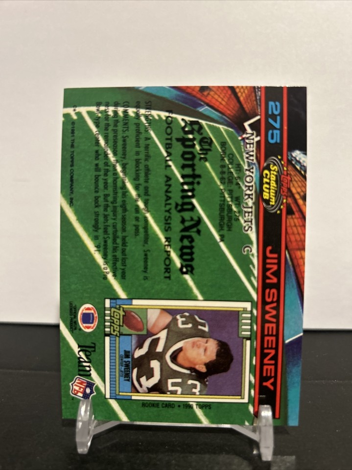 1991 Stadium Club Football Jim Sweeney New York Jets #275 | eBay